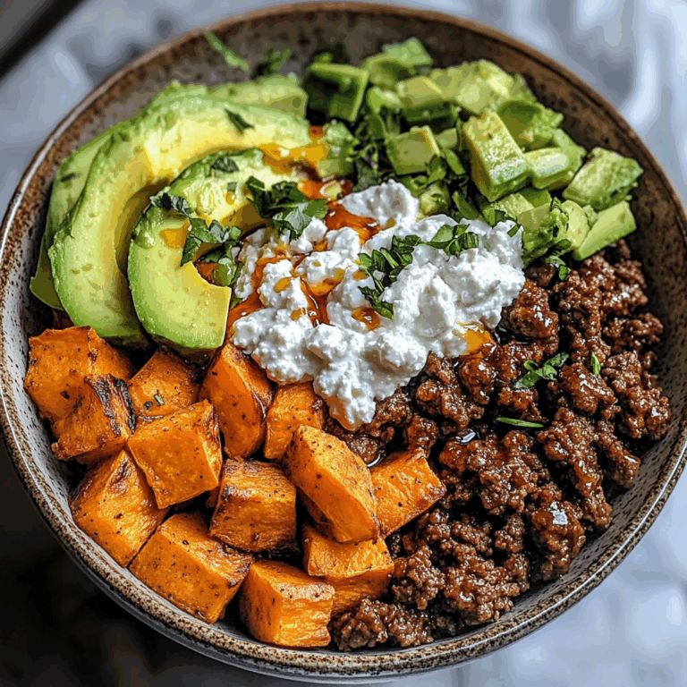 Sweet Potato Beef Bowl with Hot Honey and Cottage Cheese Recipe (Viral TikTok Recipe!)